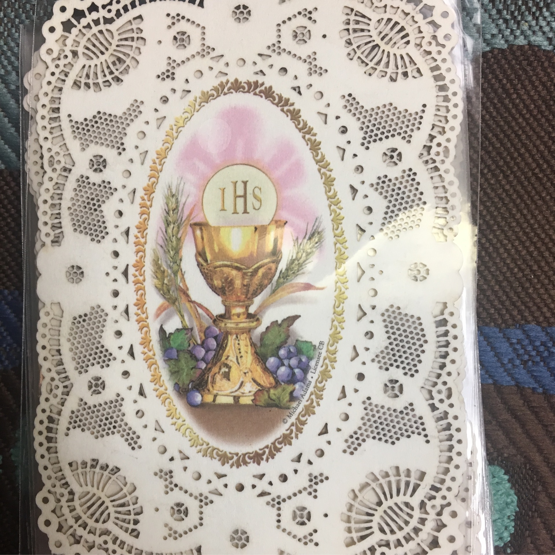 Embossed First Communion Holy Card Ambrosiana | Olive & Myrrh